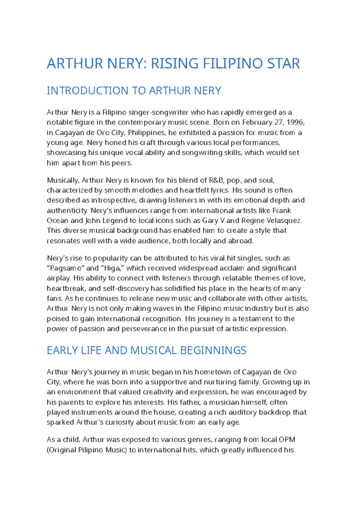 Arthur Nery Rising Filipino Star - ARTHUR NERY: RISING FILIPINO STAR ...