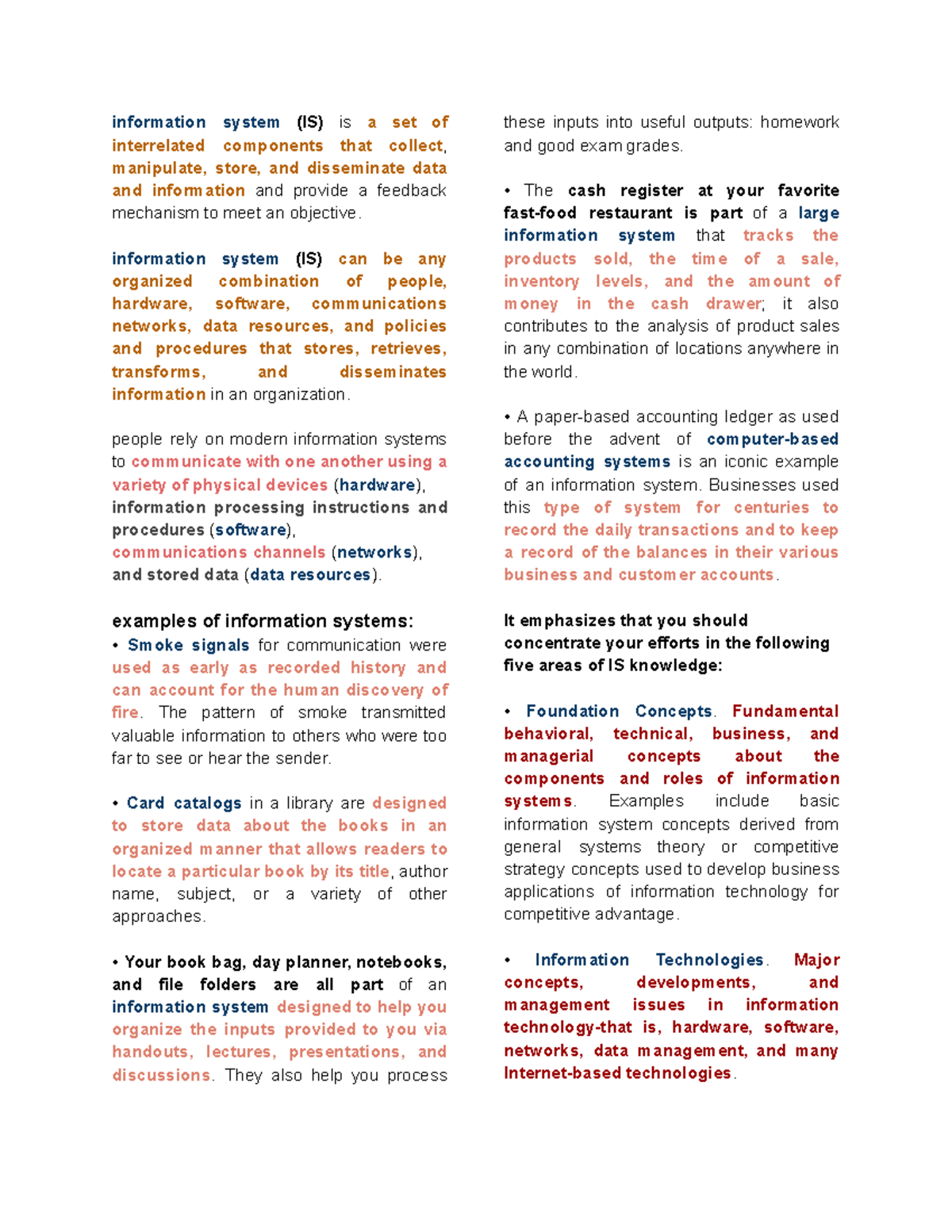 IS 101: Overview of Information Systems and Their Business Applications ...