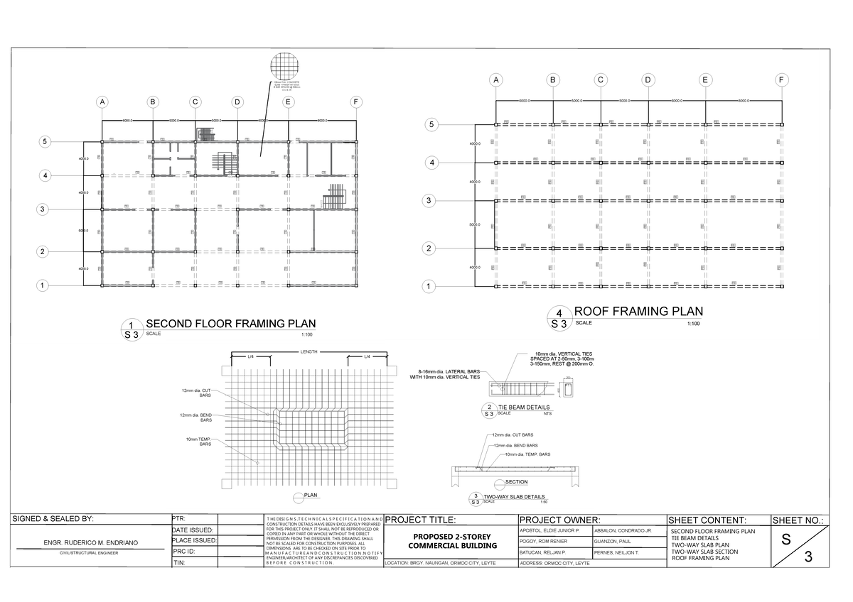 S3 - Structural Plans for 2-Storey Commercial Building - Studocu