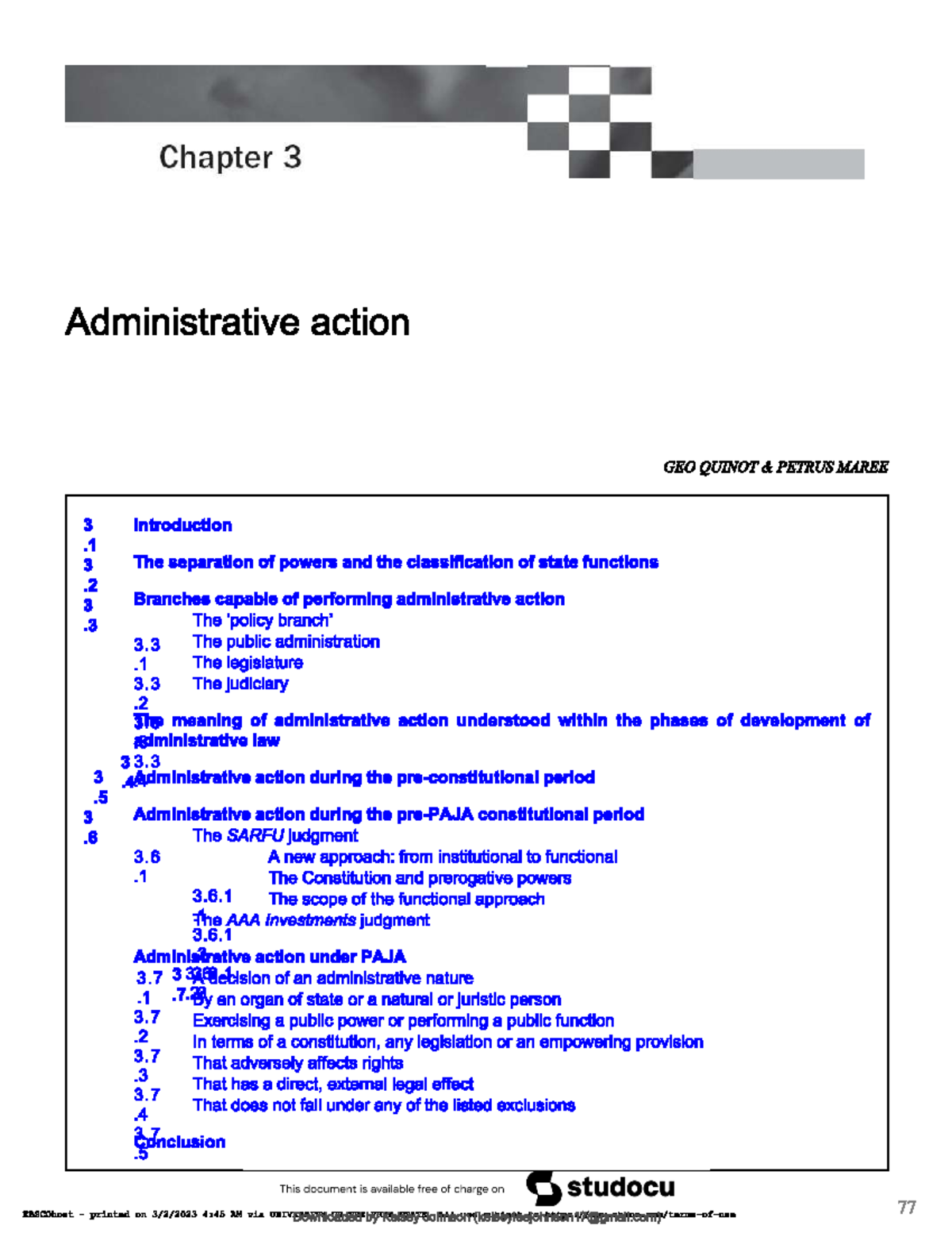 GEO 3: Chapter 3 - Understanding Administrative Action in Law - Studocu