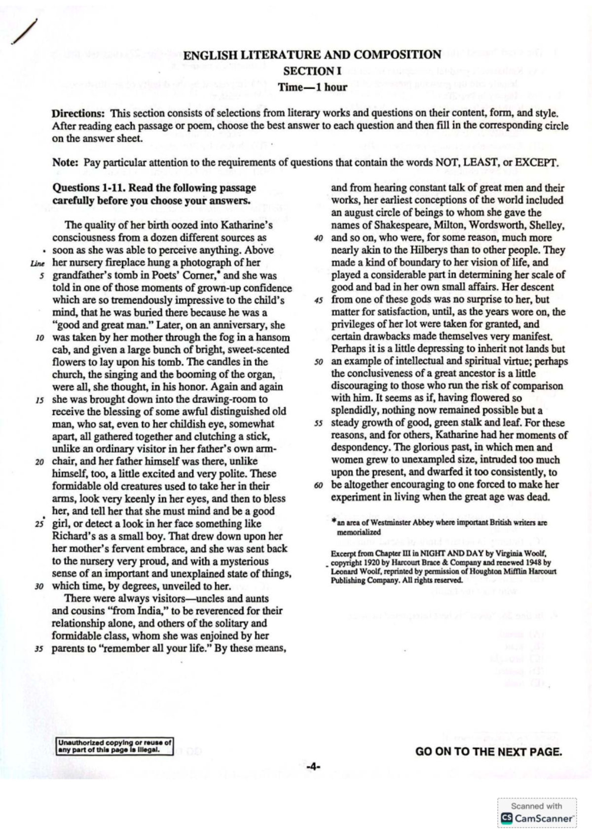 ENGLISH LITERATURE AND COMPOSITION MCQ - SECTION I Exam Prep - Studocu