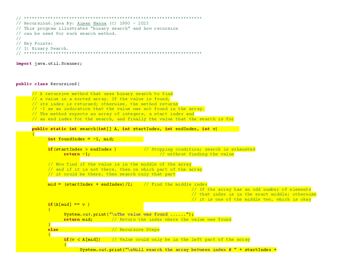 Recursion 6 - notes