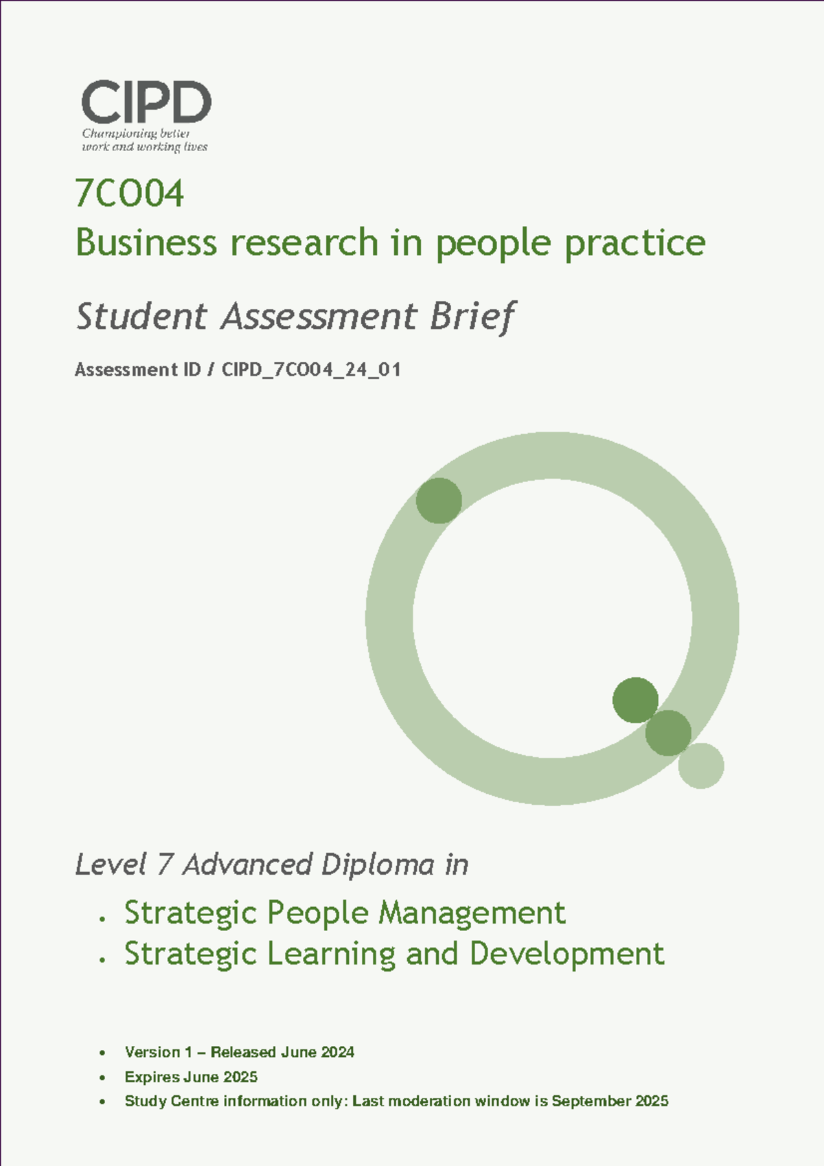 CIPD 7CO04 Business Research Assessment Brief (2024-2025) - Studocu