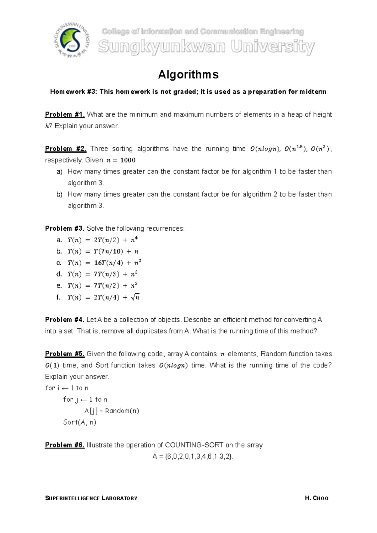 Algorithms Homework Hw03 Midterm Preparation Guide Studocu