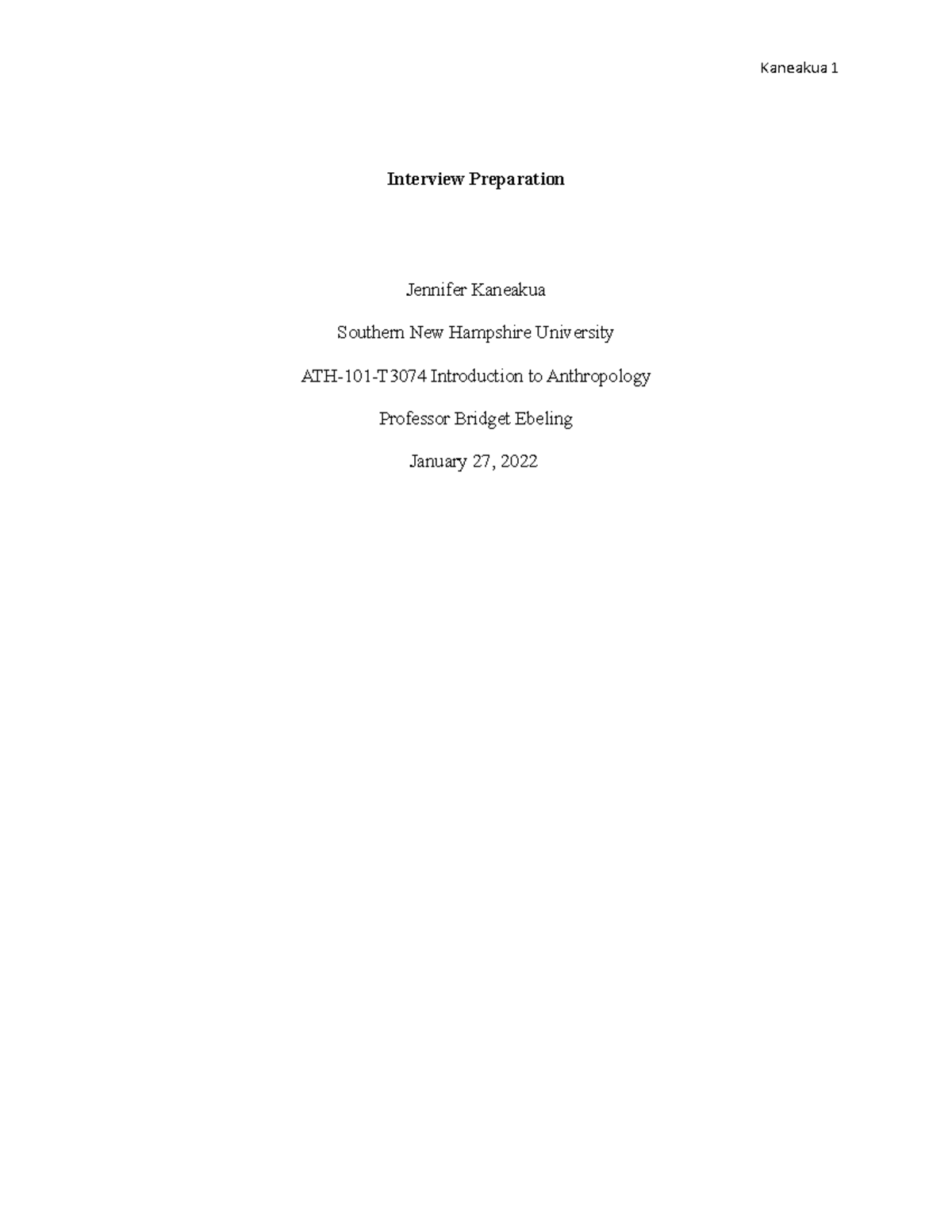 4-2 Final Project Part A Submission Interview Preparation - Interview Preparation Jennifer ...