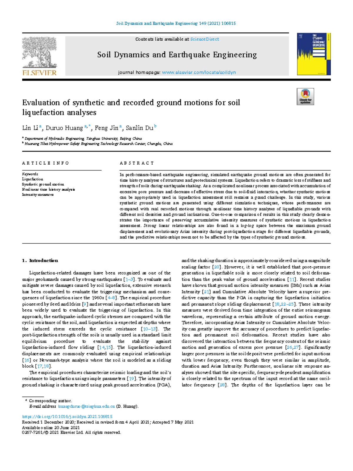 Evaluation of Synthetic vs Recorded Ground Motions for Soil ...
