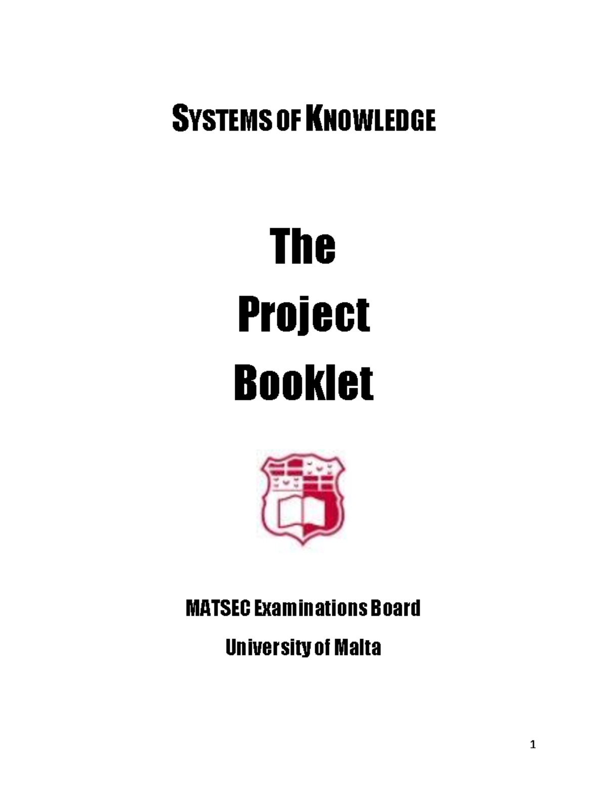 MATSEC Systems of Knowledge Project Booklet Guidelines - Studocu