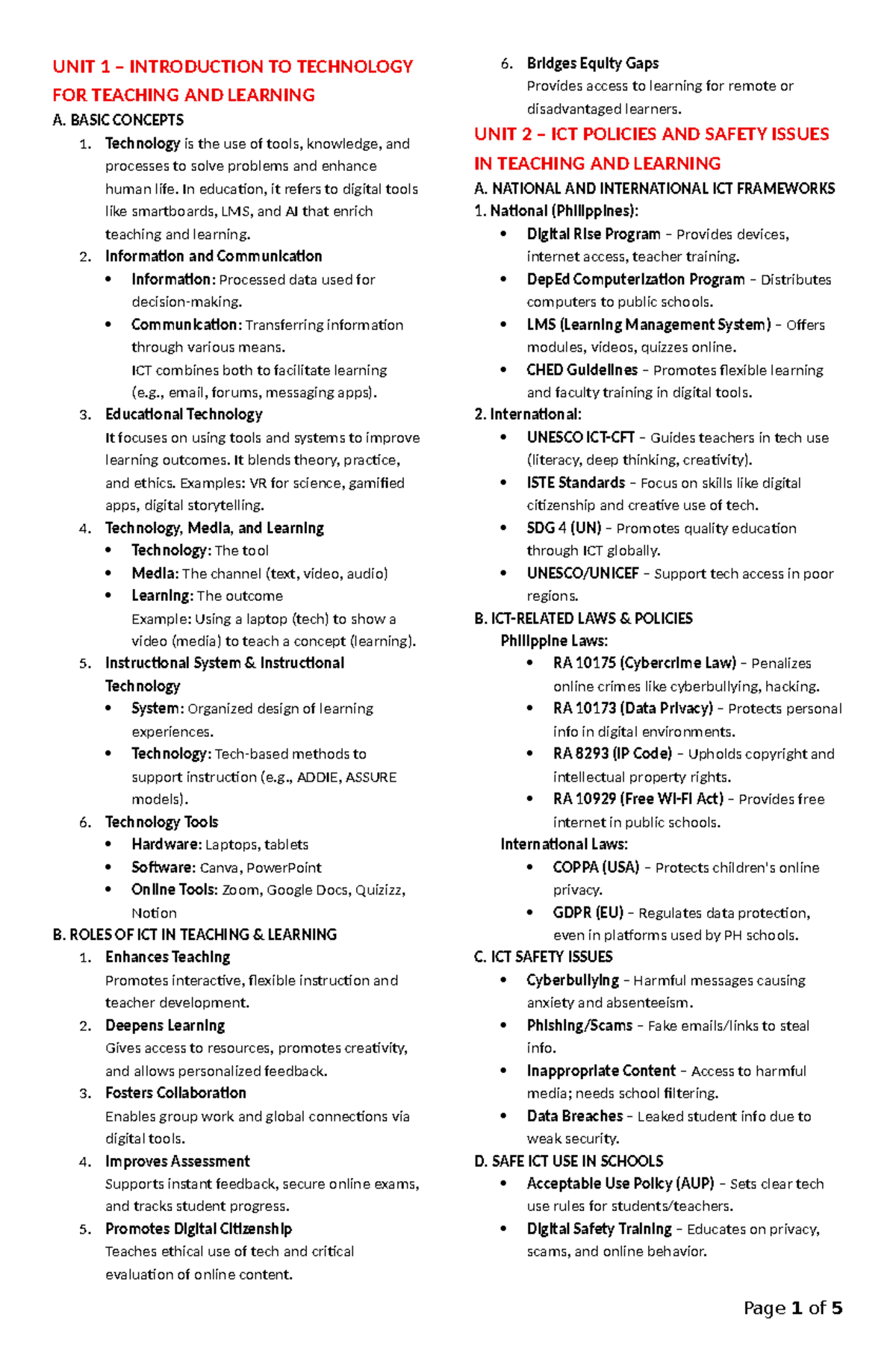 EDUC-5-Adept: Intro to Technology in Teaching & Learning Notes - Studocu