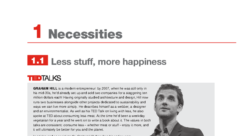 Unit 1 Necessities: Insights from Graham Hill's TED Talks on Minimalism ...