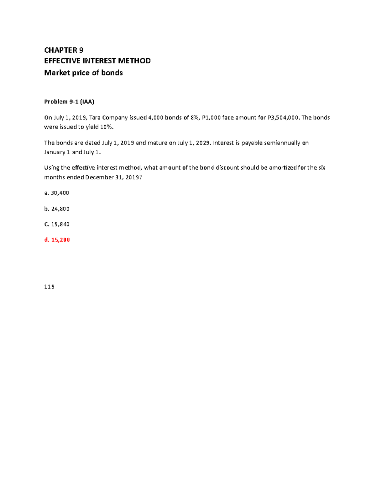 Effective Interest Method - CHAPTER 9 EFFECTIVE INTEREST METHOD Market ...