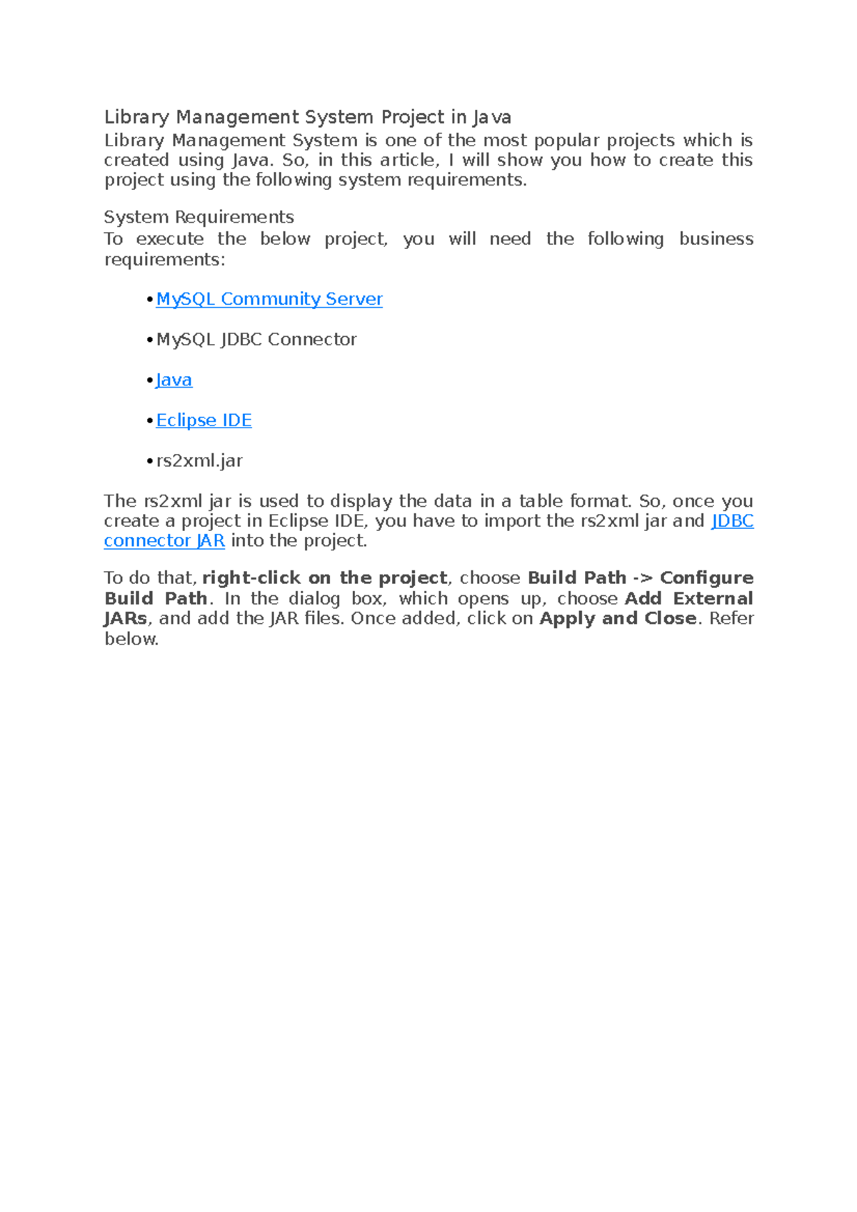 Library Management System Microproject in Java - Detailed Guide - Studocu