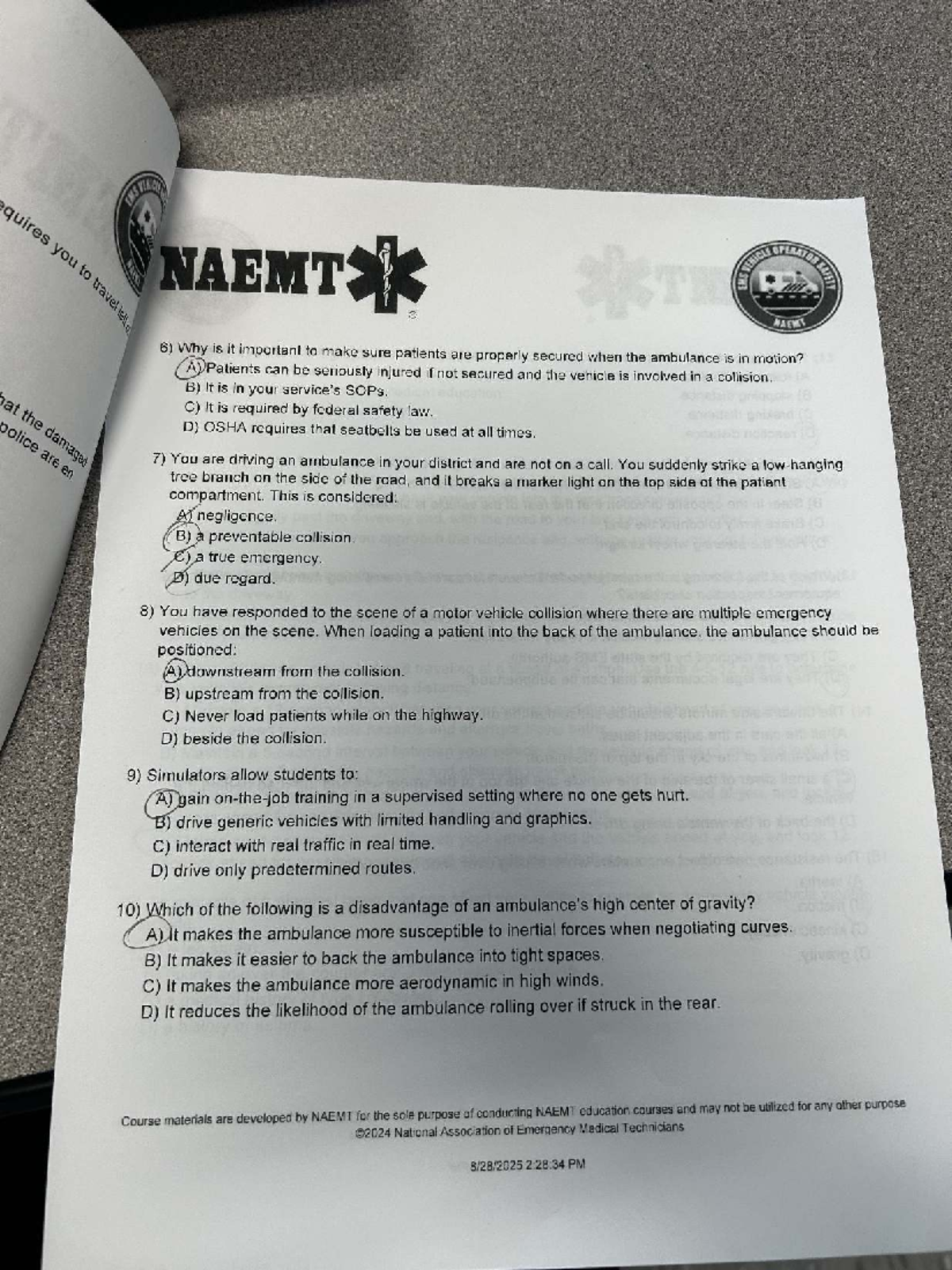 NAEMT EMS Operator Safety: Key Concepts and Best Practices - Studocu