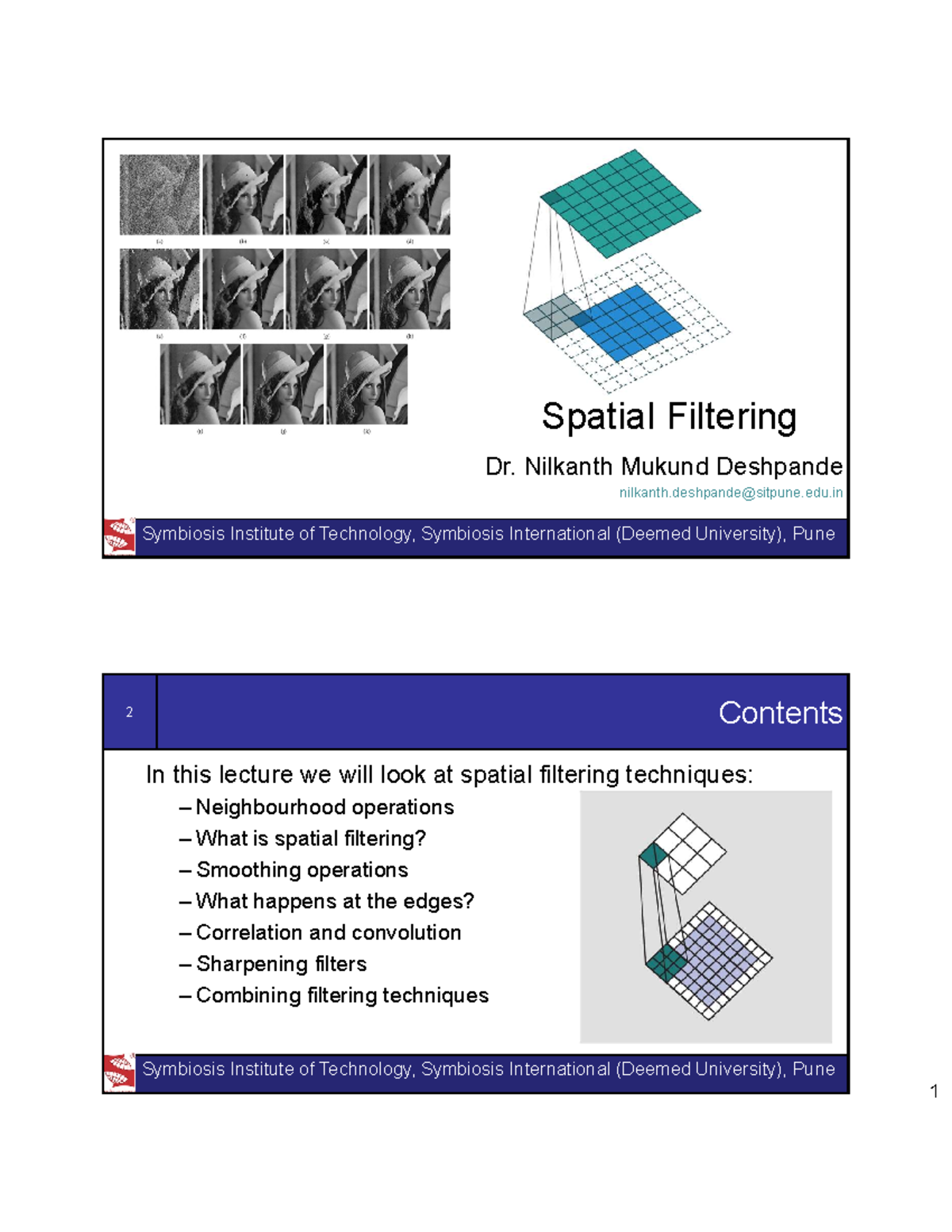 Digital Image Processing: Spatial Filtering Techniques (E12) - Studocu
