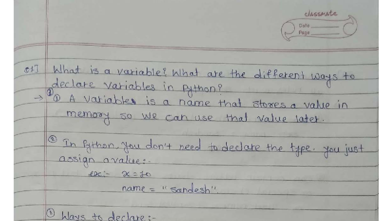 Task 3: Variable Declaration in Python - Understanding Variables and ...