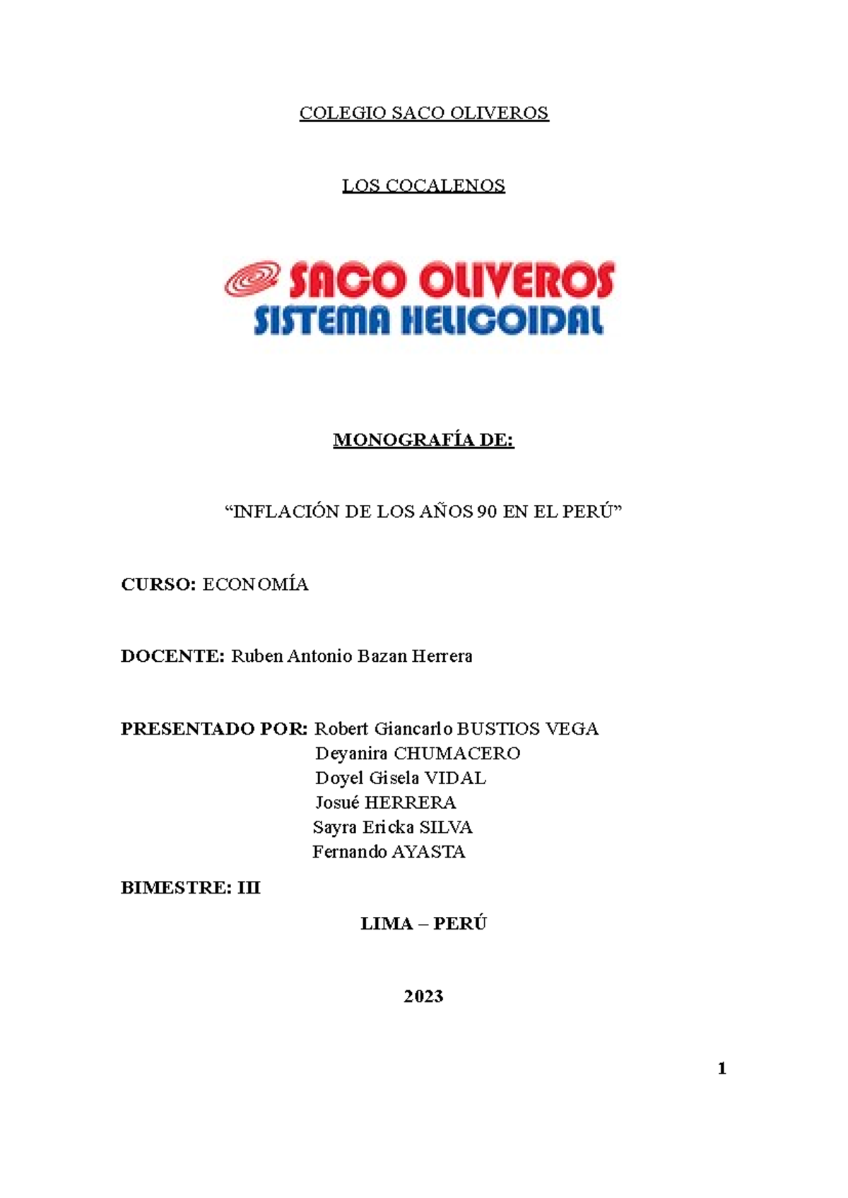 Análisis del Fujishock y su Impacto en la Inflación Peruana - ECO 2023 ...