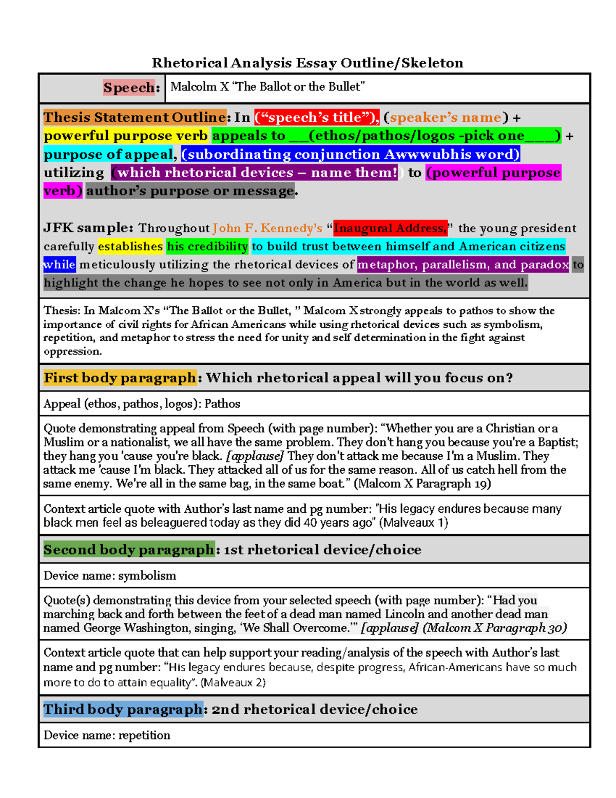 Copy of Rhetorical Analysis Essay Outline Skeleton Fa24 - Rhetorical ...