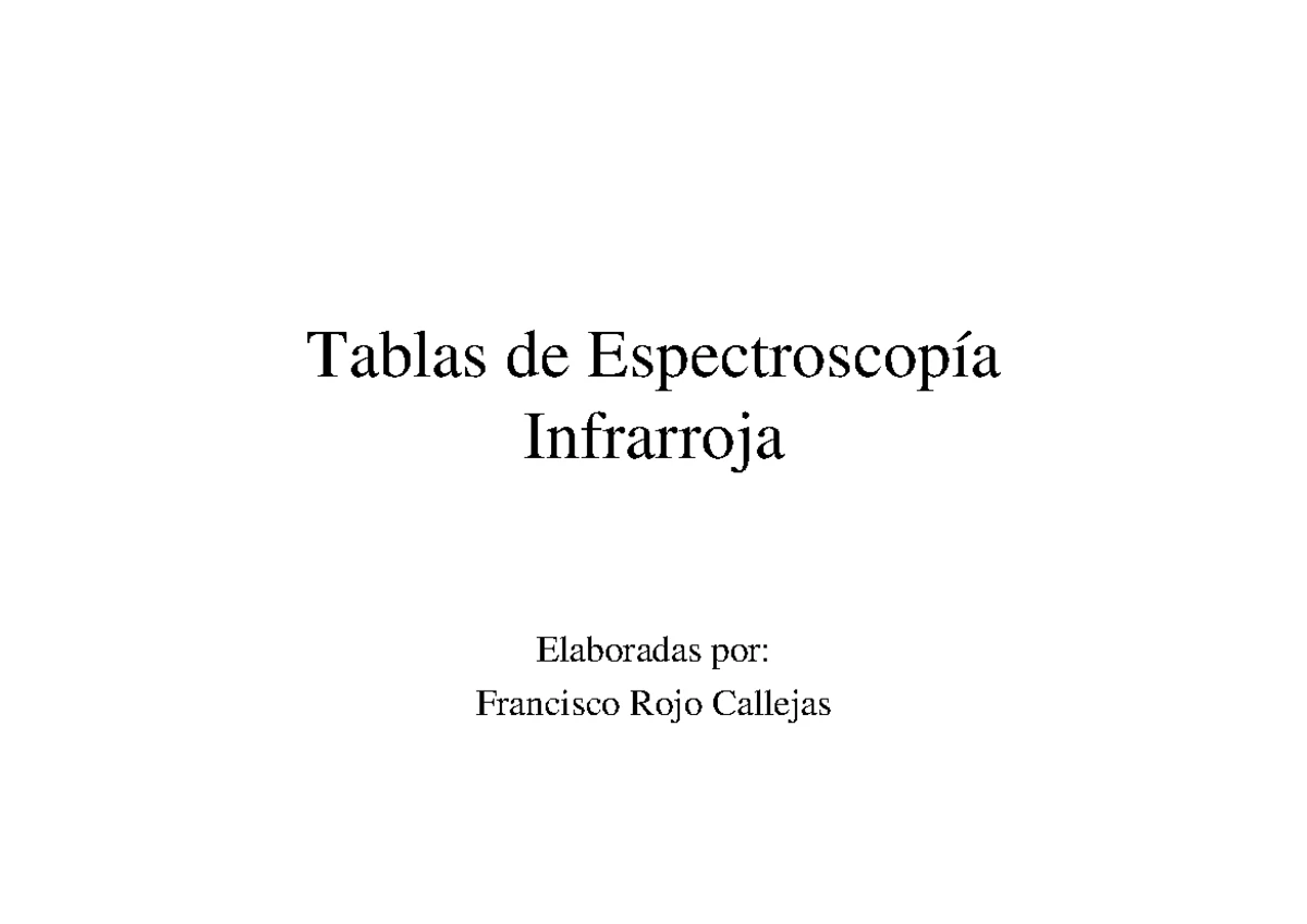 IR-tablas 35276 - Es un documento muy útil para la interpretación de los espectros FTIR - Tablas ...