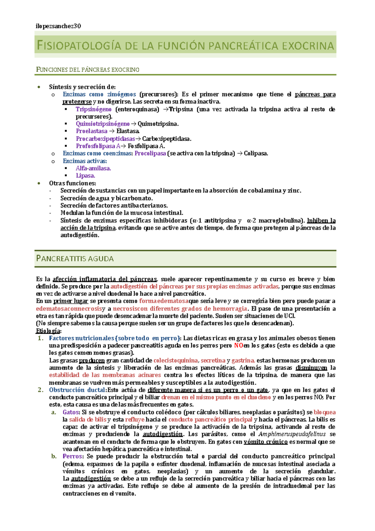 Función exocrina del páncreas - ilopezsanchez30 FISIOPATOLOGÍA DE LA ...