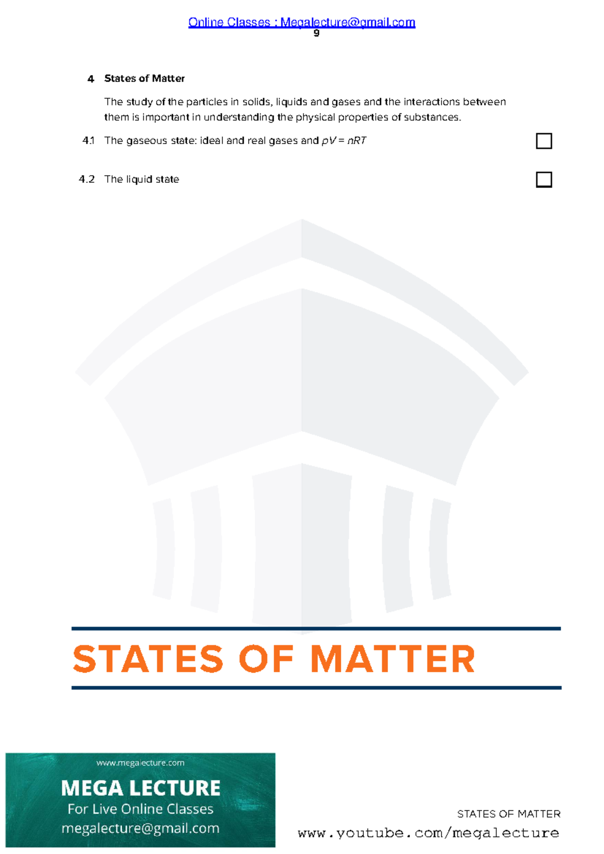 States of Matter: Comprehensive Notes for CEDAR COLLEGE Online Classes ...
