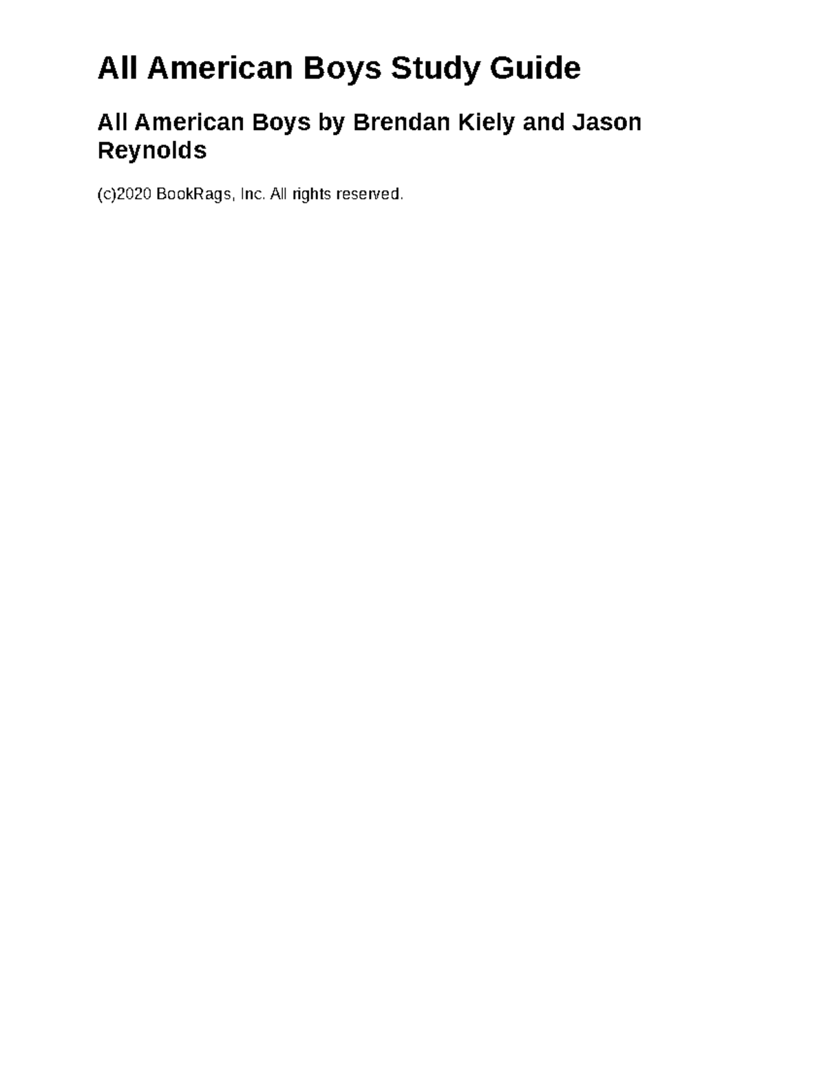 All American Boys (Course Code) Study Guide: Key Themes & Analysis ...