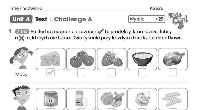 Kids Can 3 Test | Unit 4 Challenge A - Listening & Writing Tasks - Studocu