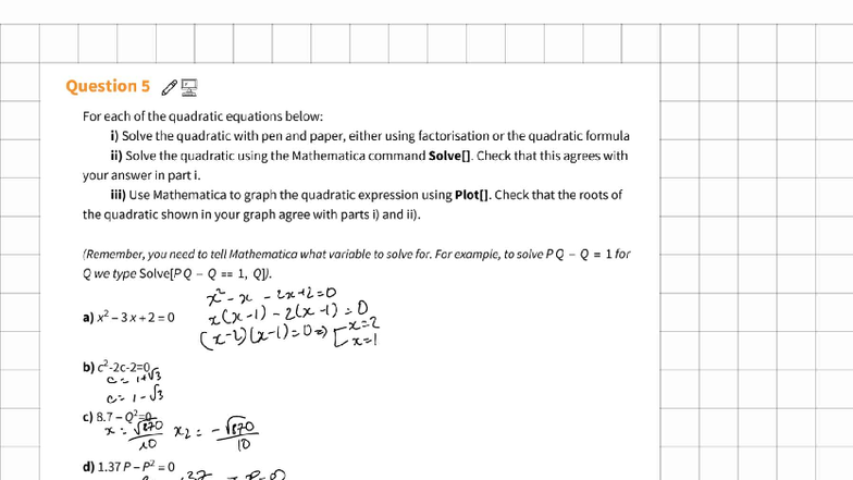 MATH1050 Quadratic Equations: Solving & Graphing Techniques - Studocu