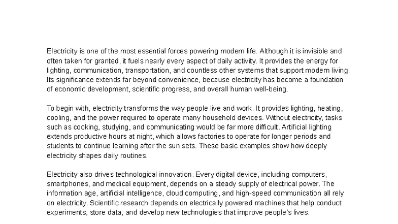 The Importance of Electricity in Modern Life: A Comprehensive Overview ...