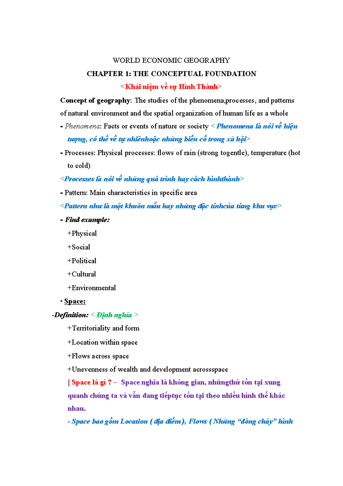 Economic Geography Essay Notes - GEOG 101 - Studocu