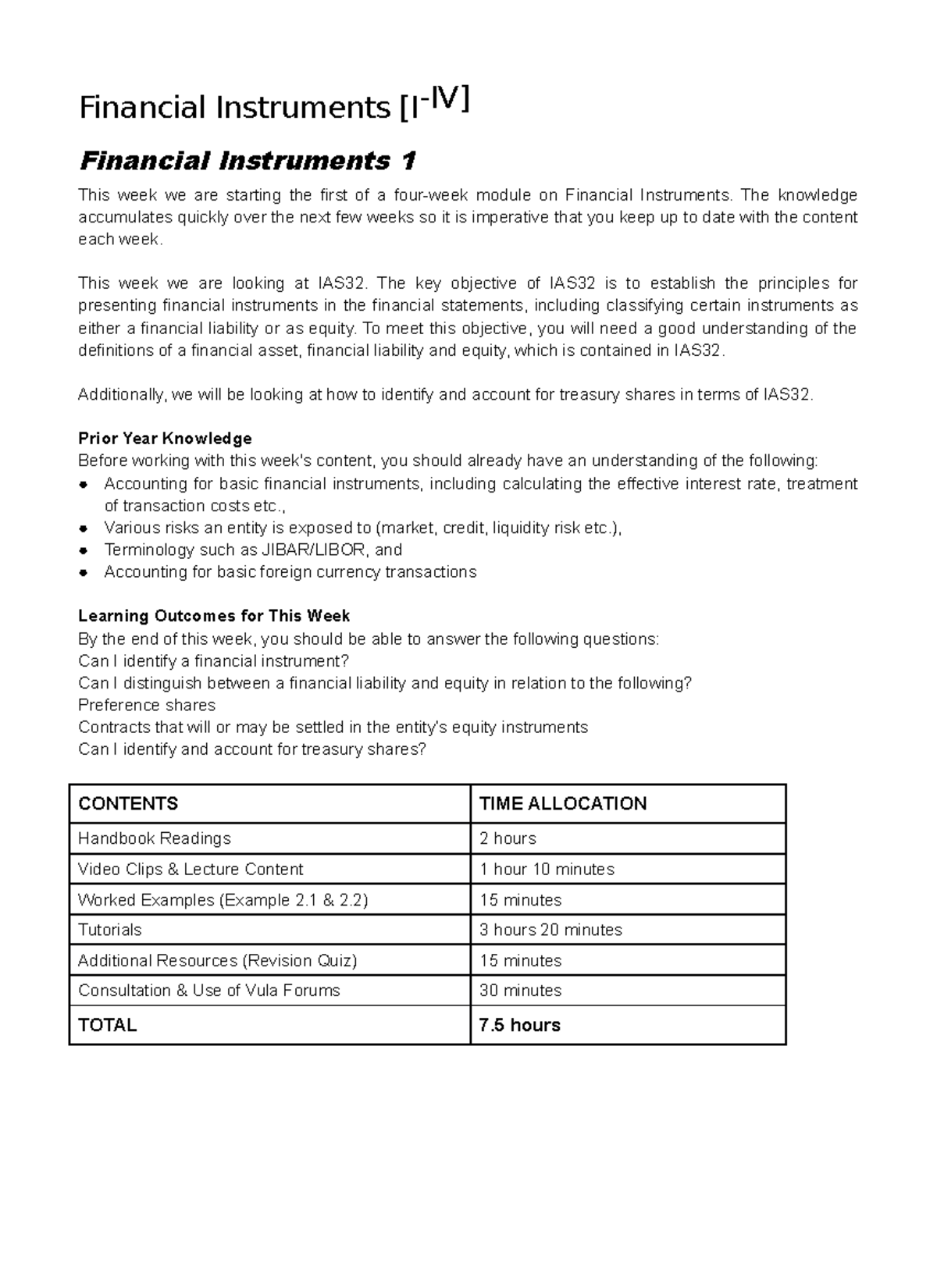 IFRS 9 Financial Instruments Summary Notes from Lecture - Financial ...