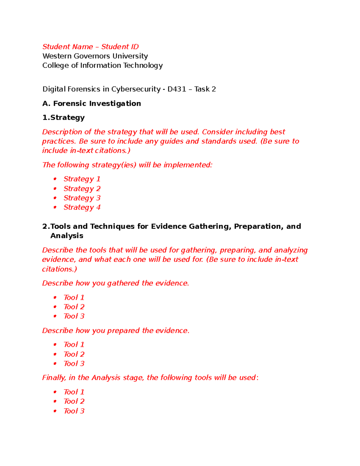 D431 Digital Forensics in Cybersecurity: Forensic Investigation Task 2 - Studocu