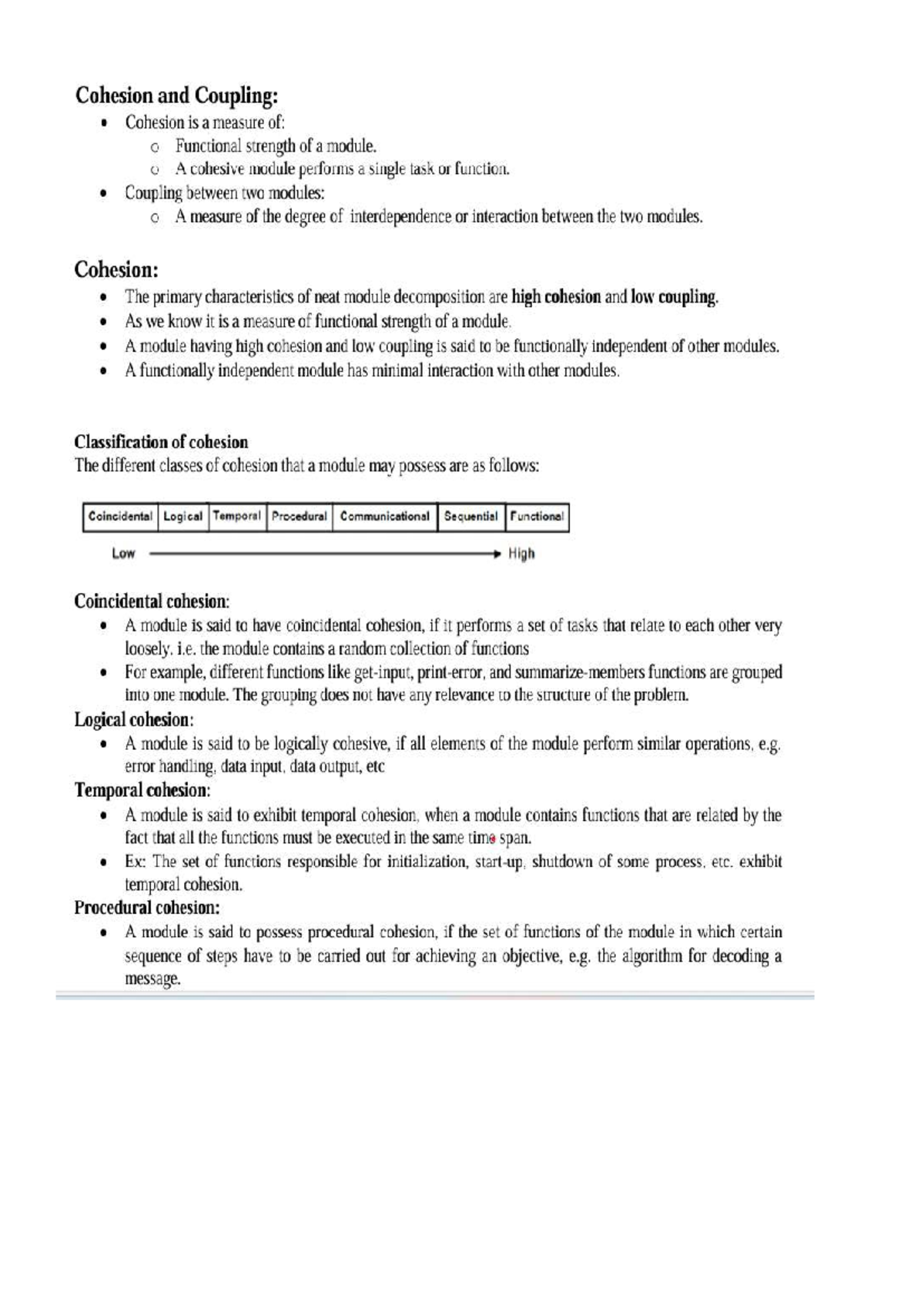 SOFTWARE ENGINEERING: Cohesion and Coupling Explained - Studocu