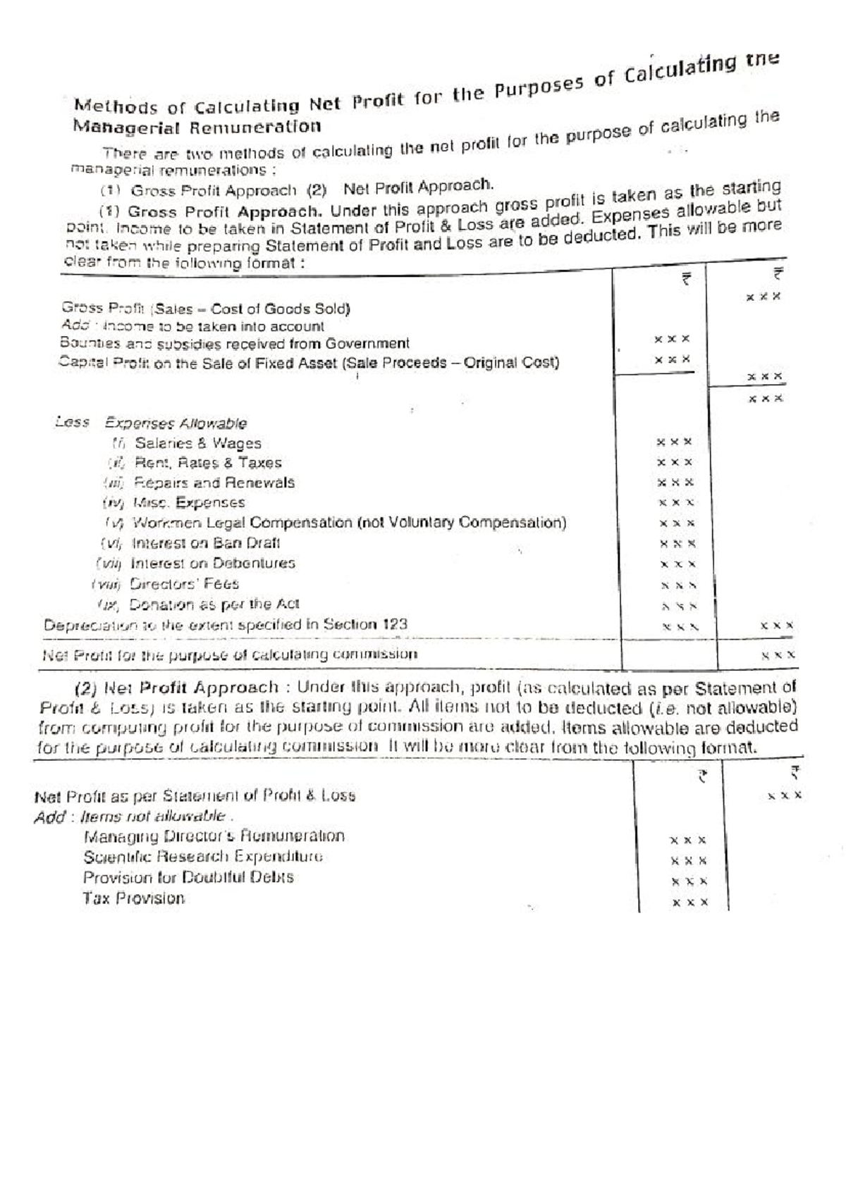 Managerial Remuneration Calculation Methods: Gross vs. Net Profit - Studocu
