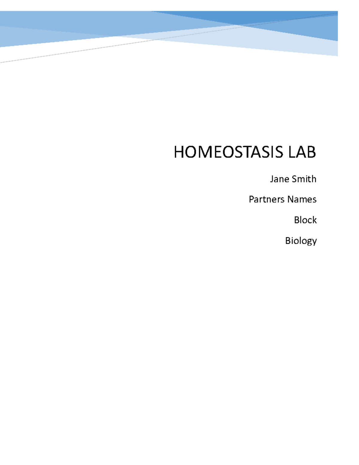 Biology Lab Report: Homeostasis & Exercise Effects on Vital Signs - Studocu