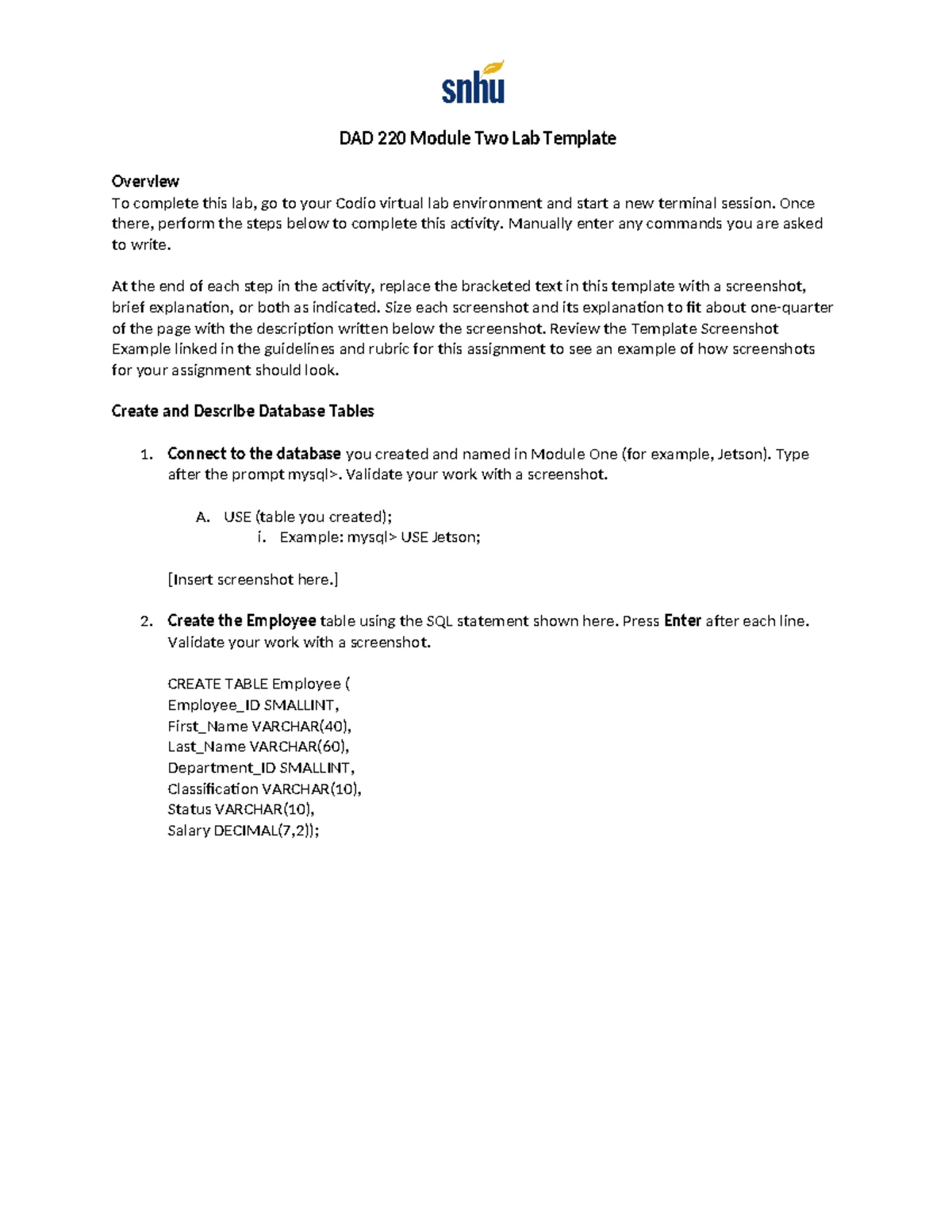 DAD 220 Module 3 Lab: Table Joins and Data Management Techniques - Studocu