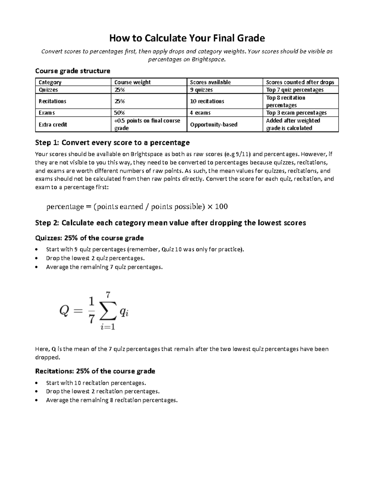 BIOL-UA 45 S26 Final Grade Calculation Guide: Steps & Tips - Studocu