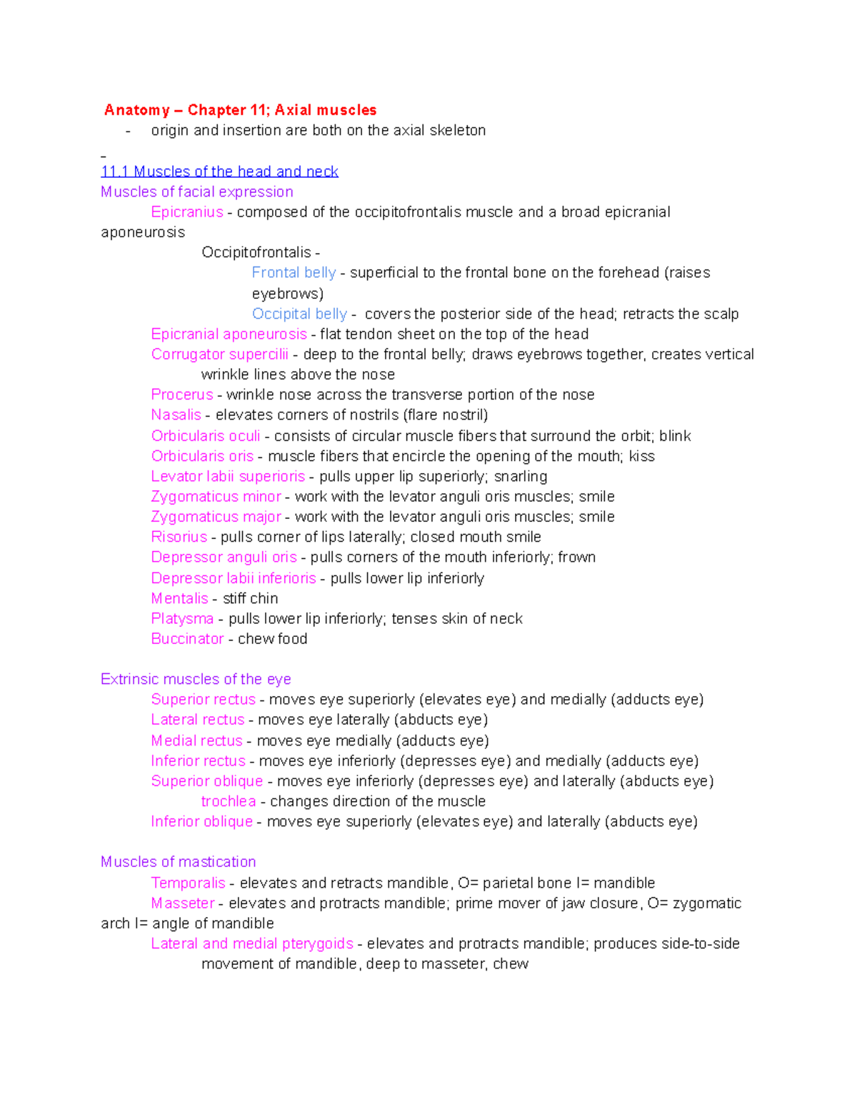 Chapter 11 - Axial Muscles: Anatomy of Head, Neck, and More - Studocu