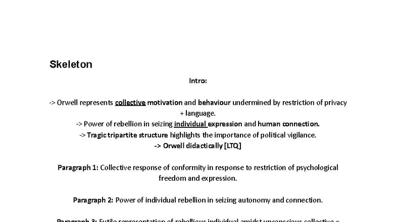 HSC Common Module Essay: Orwell's Exploration of Rebellion and ...