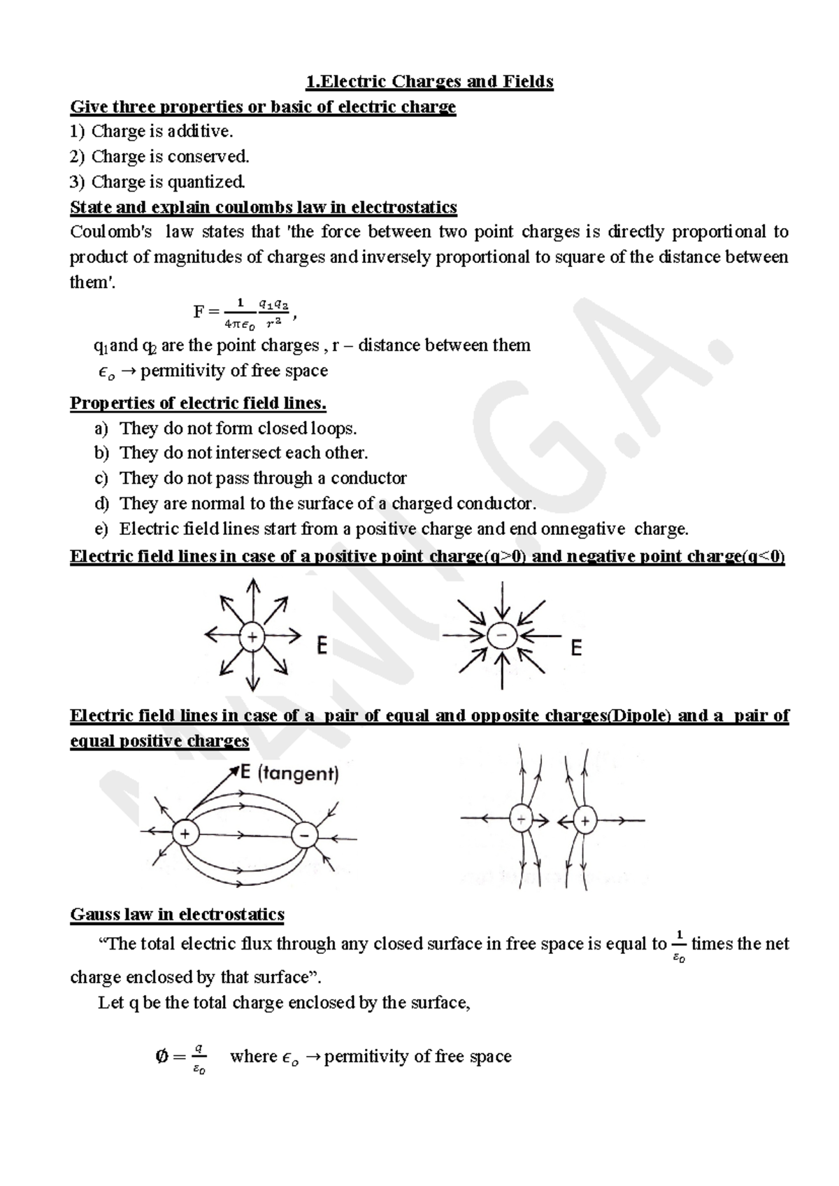 Electric Charges and Fields: Properties, Laws, and Applications (PHYS ...