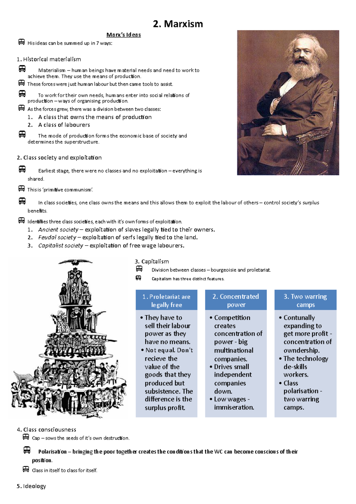 Lecture 2 Marxism - 2. Marxism Marx’s Ideas His ideas can be summed up ...