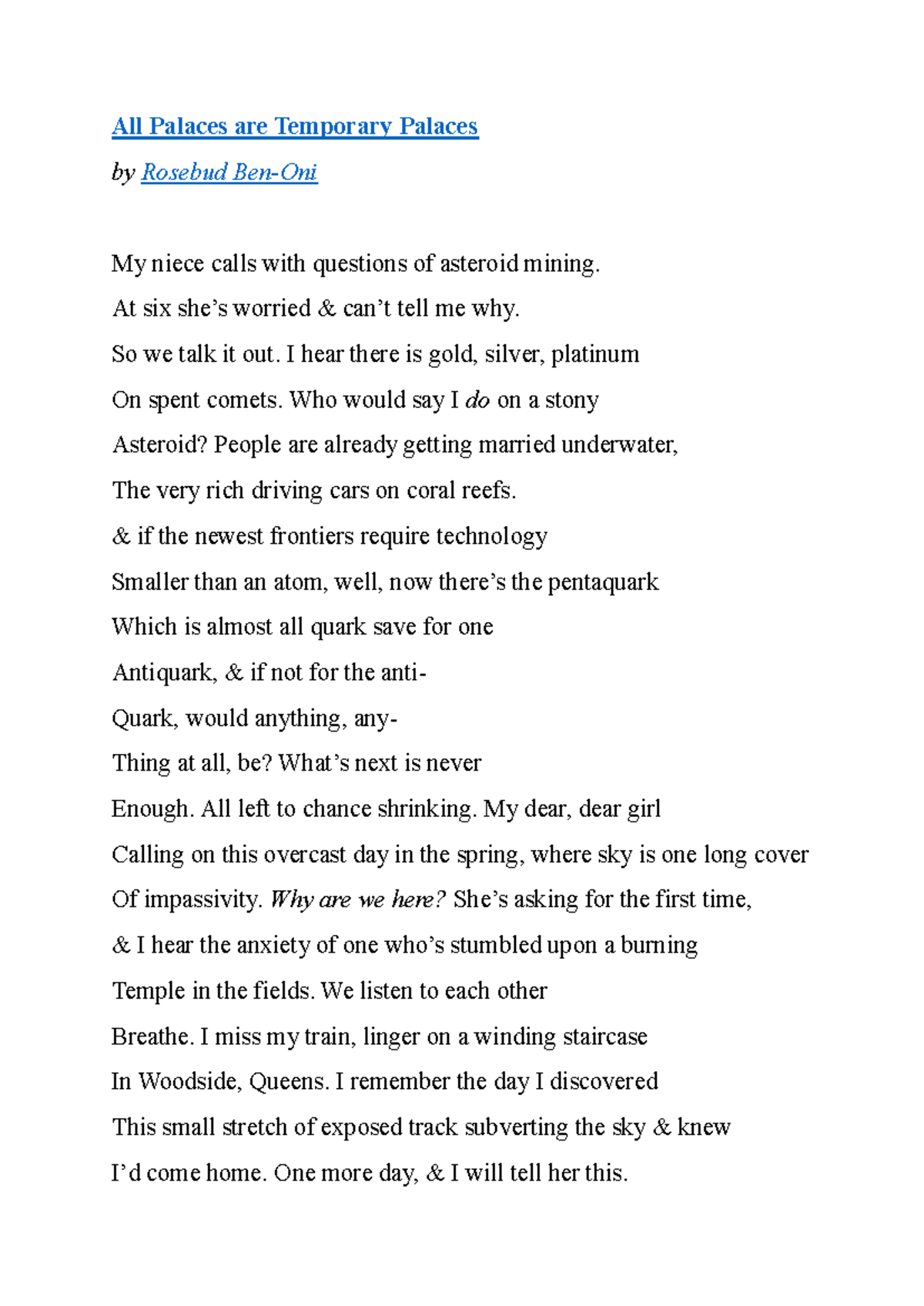 Exploring the Ephemeral: All Palaces are Temporary Palaces - Studocu