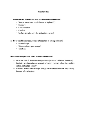 Reaction Rate - Industrial Applications of Reaction Rates Examining the ...
