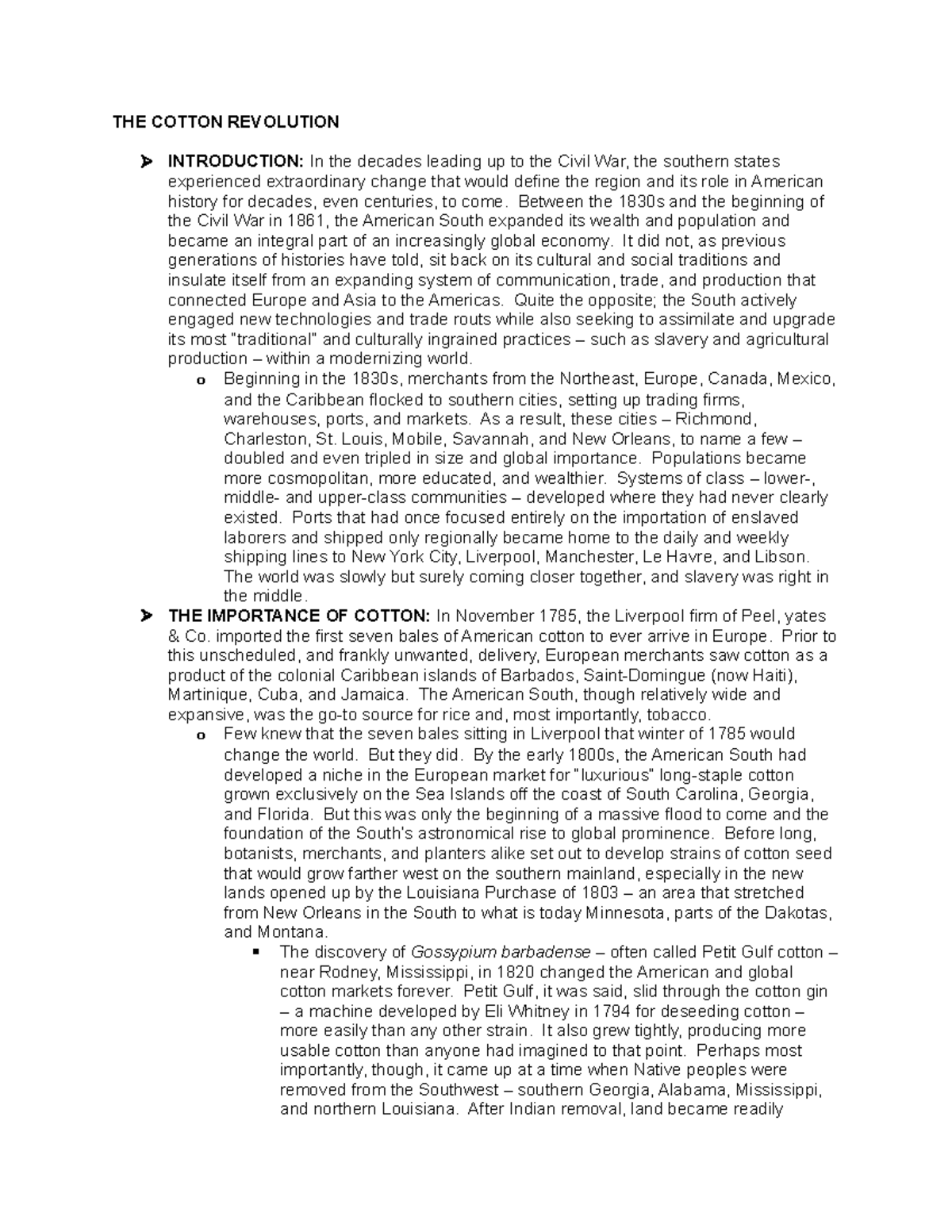 11. THE Cotton Revolution - THE COTTON REVOLUTION INTRODUCTION: In the ...