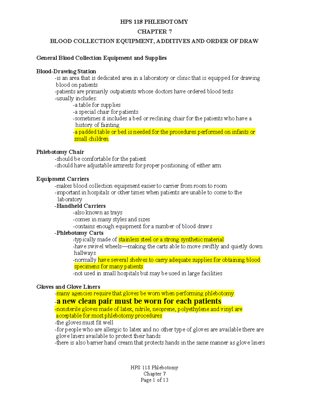HPS 118 Phlebotomy: Chapter 7 - Blood Collection Tools & Additives ...