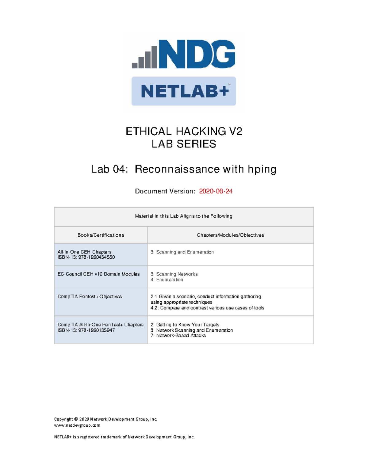 NDG EH v2 Lab 04: Reconnaissance with hping Techniques - Studocu