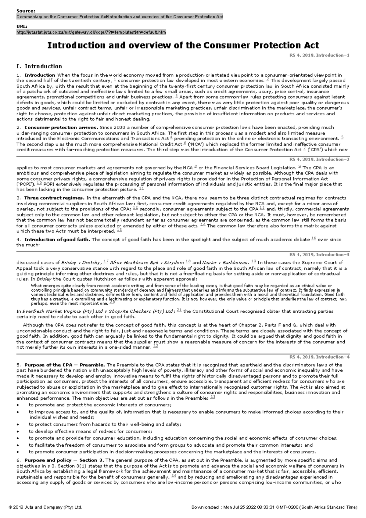 Consumer Protection Act Overview: Key Insights and Analysis (RS 4, 2019 ...