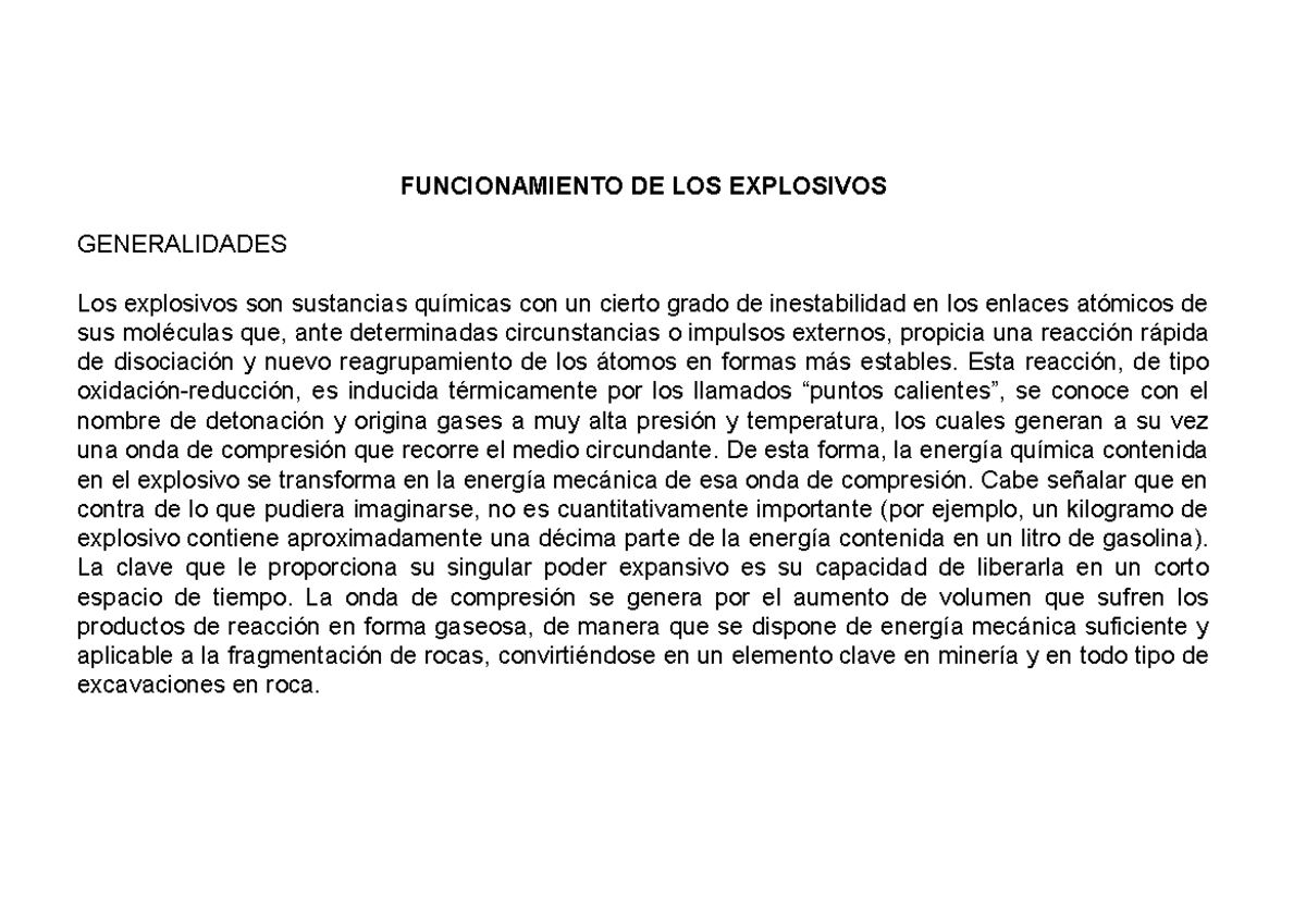 1.2. Funcionamiento de los Explosivos: Generalidades y Tipos de ...