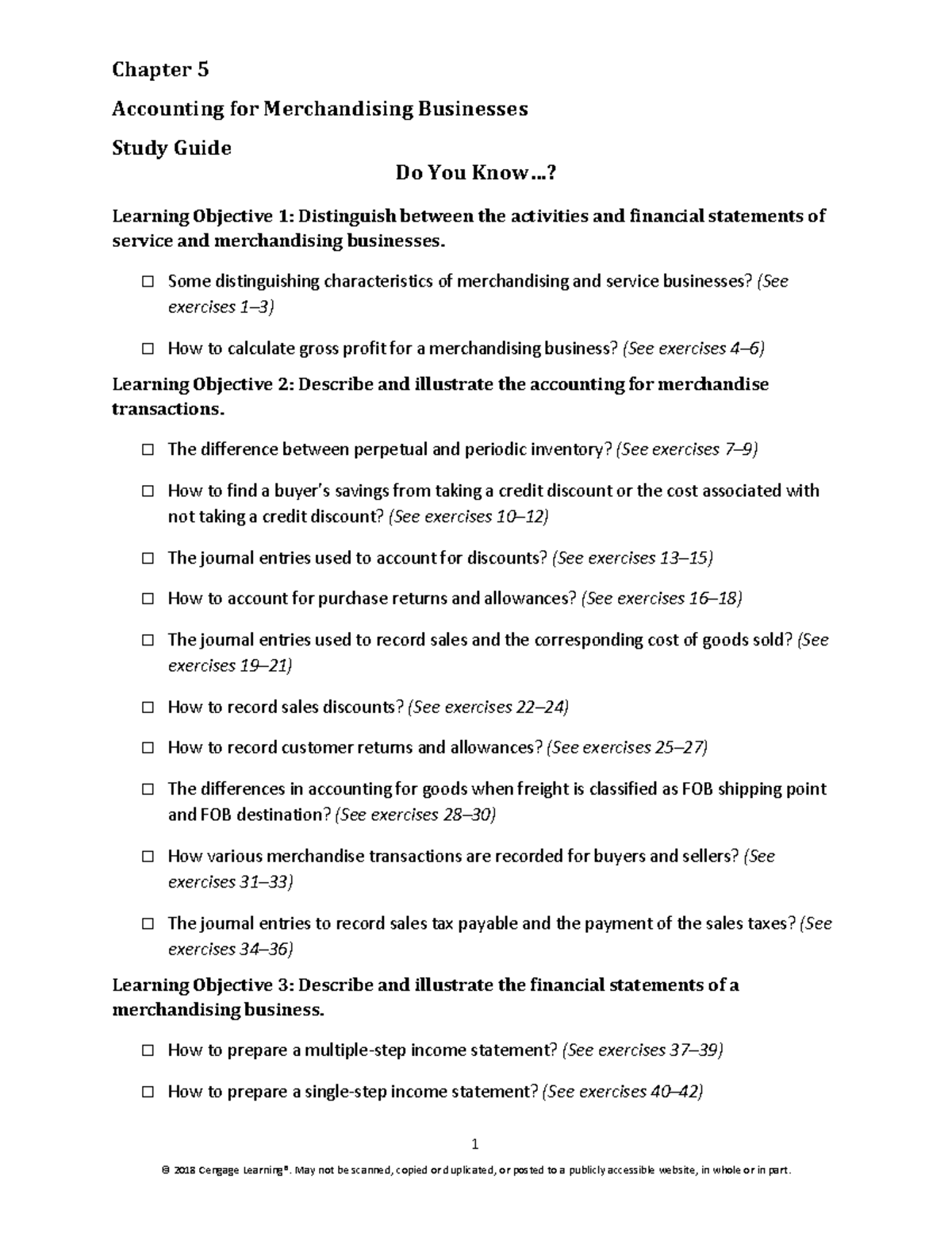 Chapter 5: Accounting for Merchandising Businesses Study Guide - Studocu