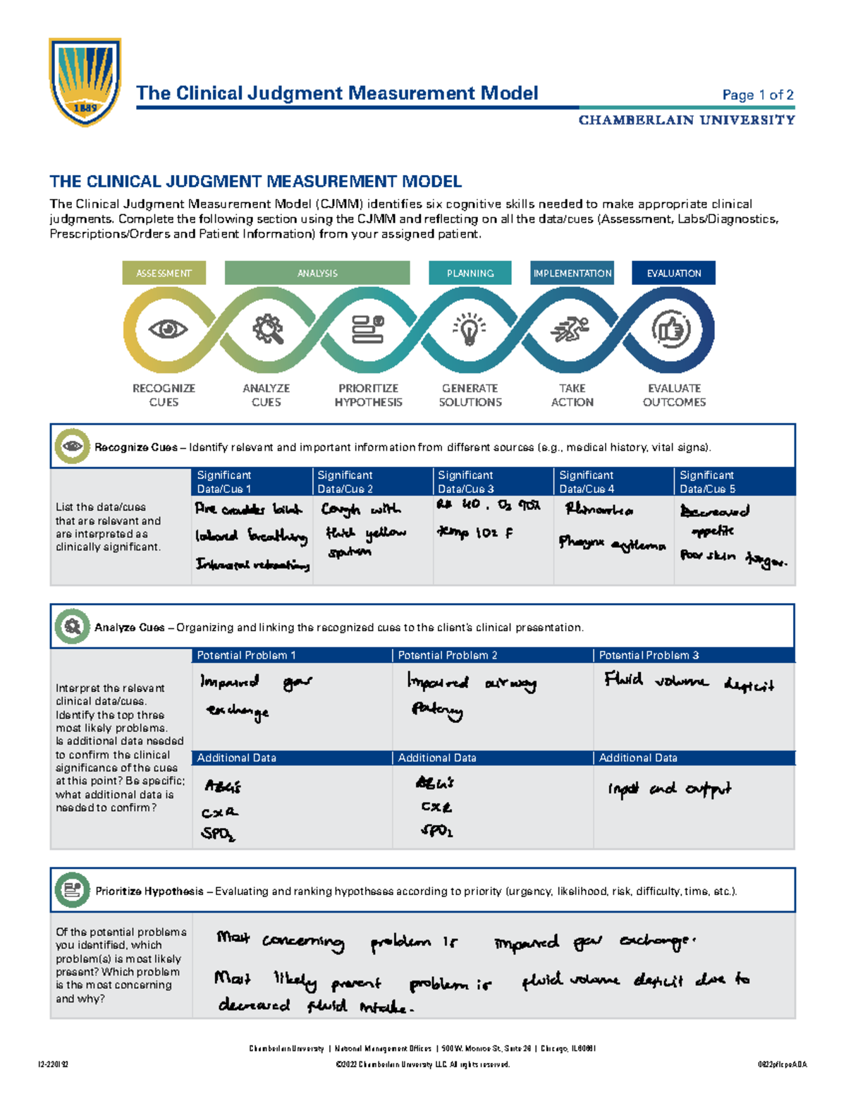 CJMM Clinical Judgment Model Analysis for Patient Assessment - Studocu