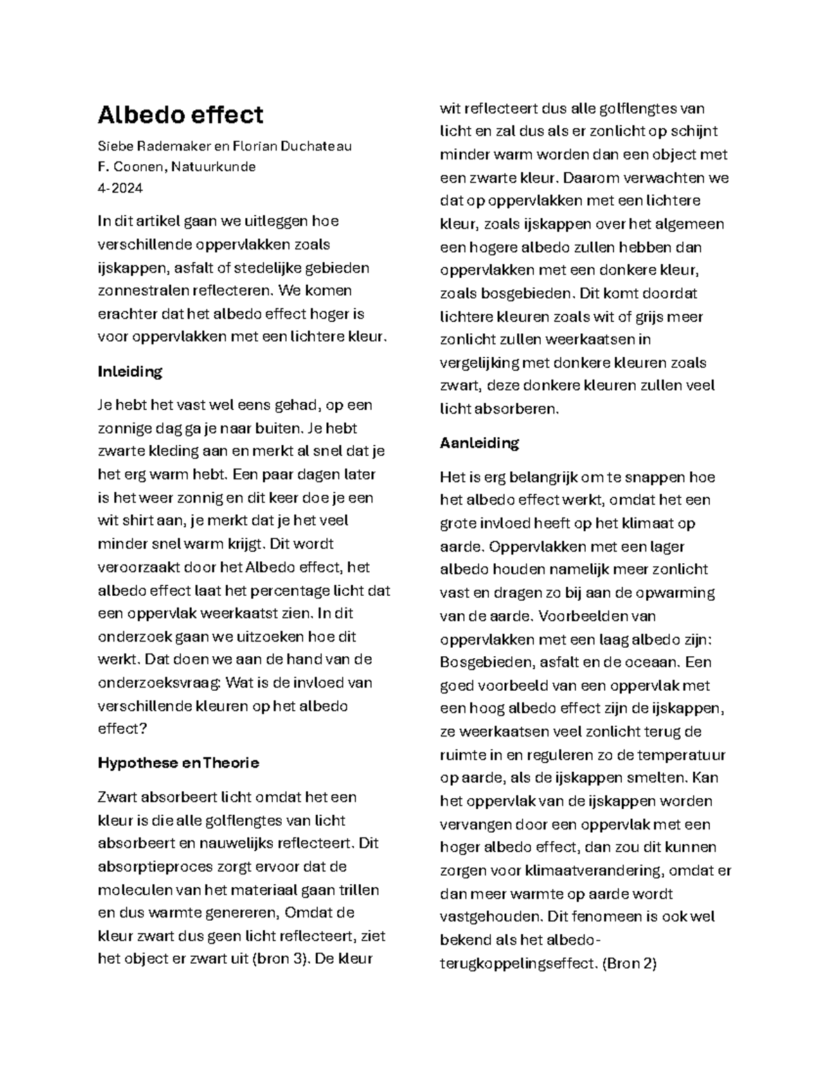 Albedo Effect in Natuurkunde: Onderzoek naar Kleur en Reflectie ...