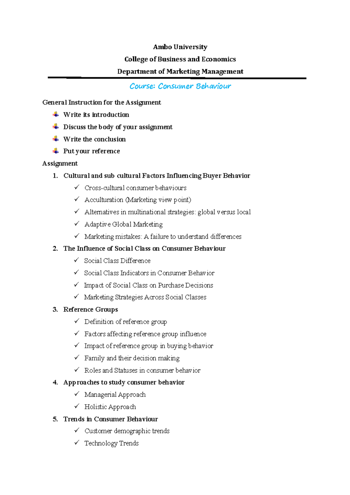 Consumer Behaviour Assignment 1: Cultural Influences & Trends in Mktg ...
